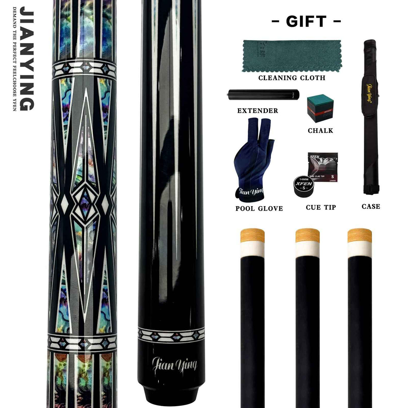2026 new design billiard cue. Inlaying technique carbon fiber 1/2 ...